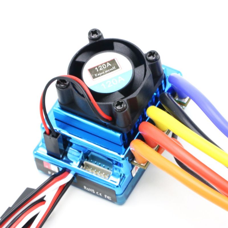 120A Sensored Brushless ESC Speed Controller for 1/8 1/10 1/12 RC Car ...