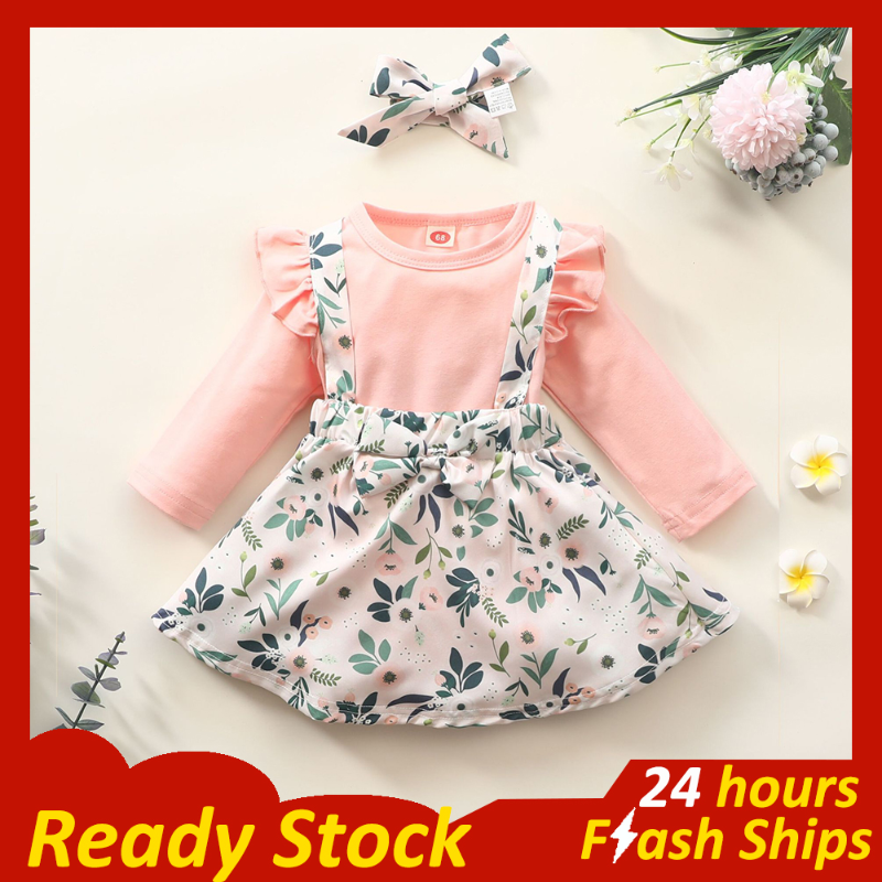Baju Bayi Perempuan Baby Clothes Set for Girl Newborn Baby Dress 3Pcs ...