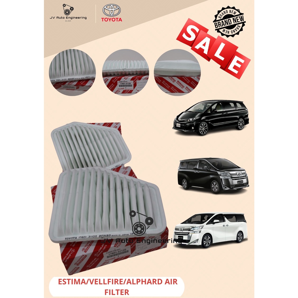 Toyota Vellfire Alphard Estima Air Filter |ACR50 ANH20 RAV4| 17801 ...