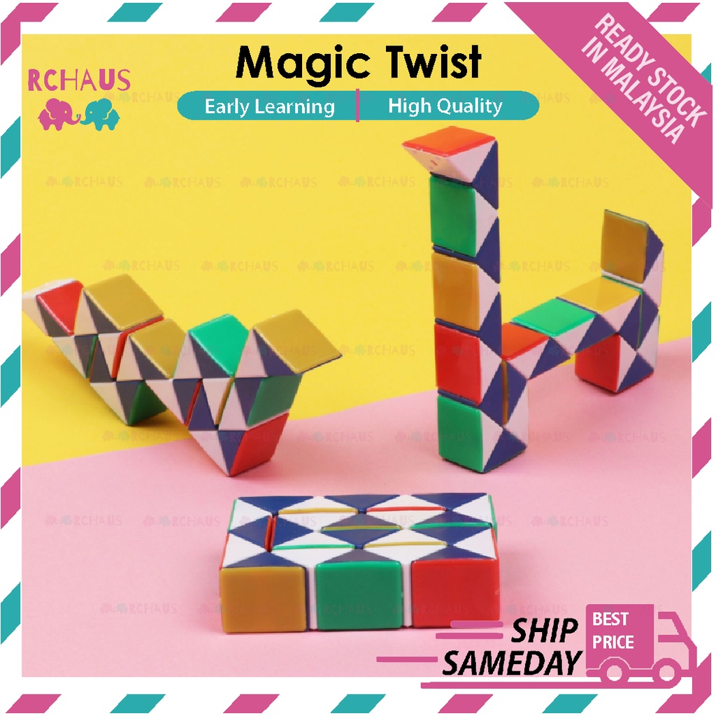 24 Blocks Snake Magic Twist |Jigsaw Puzzle Speed Magic Ruler Snake Toys ...