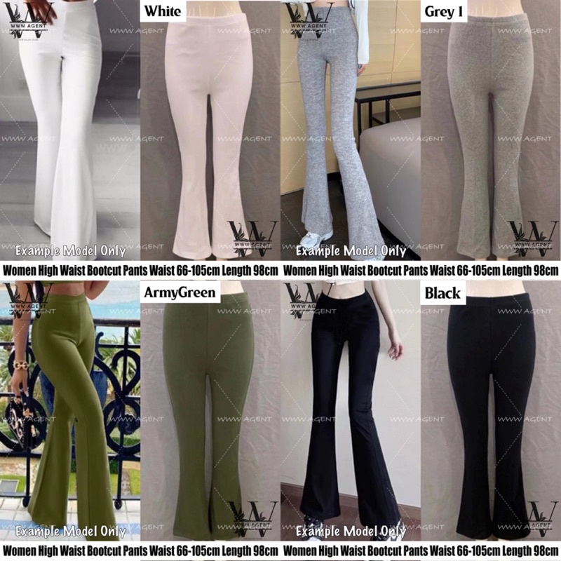 🔥 Women High Waist Bootcut Pants Flare Wide Leg Trousers Bell Bottom Bootcut Seluar Panjang WWW ...