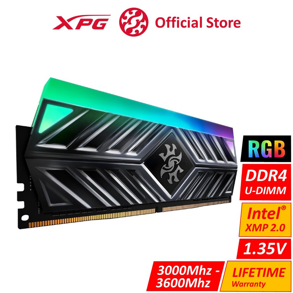 ADATA RAM D41 DDR4 3000/3200/3600 XPG RGB - GREY/RED (8GB/16GB/32GB ...