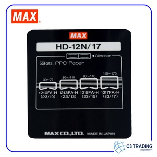MAX HD-12N/17 Heavy Duty Stapler (Free One Box 1210FA-H Staples ...