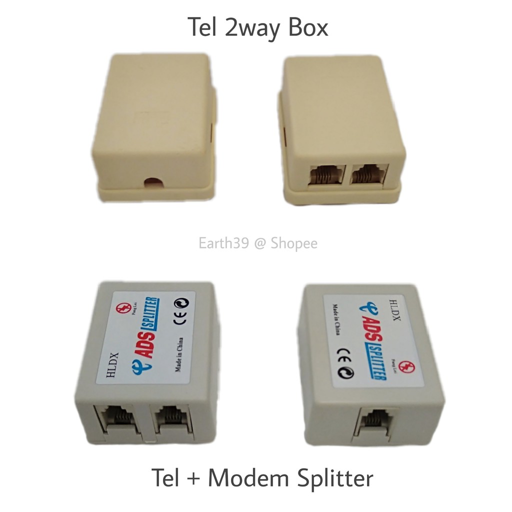 1) Telephone 2way Box ; 2) Telephone + Modem Splitter | Shopee Malaysia