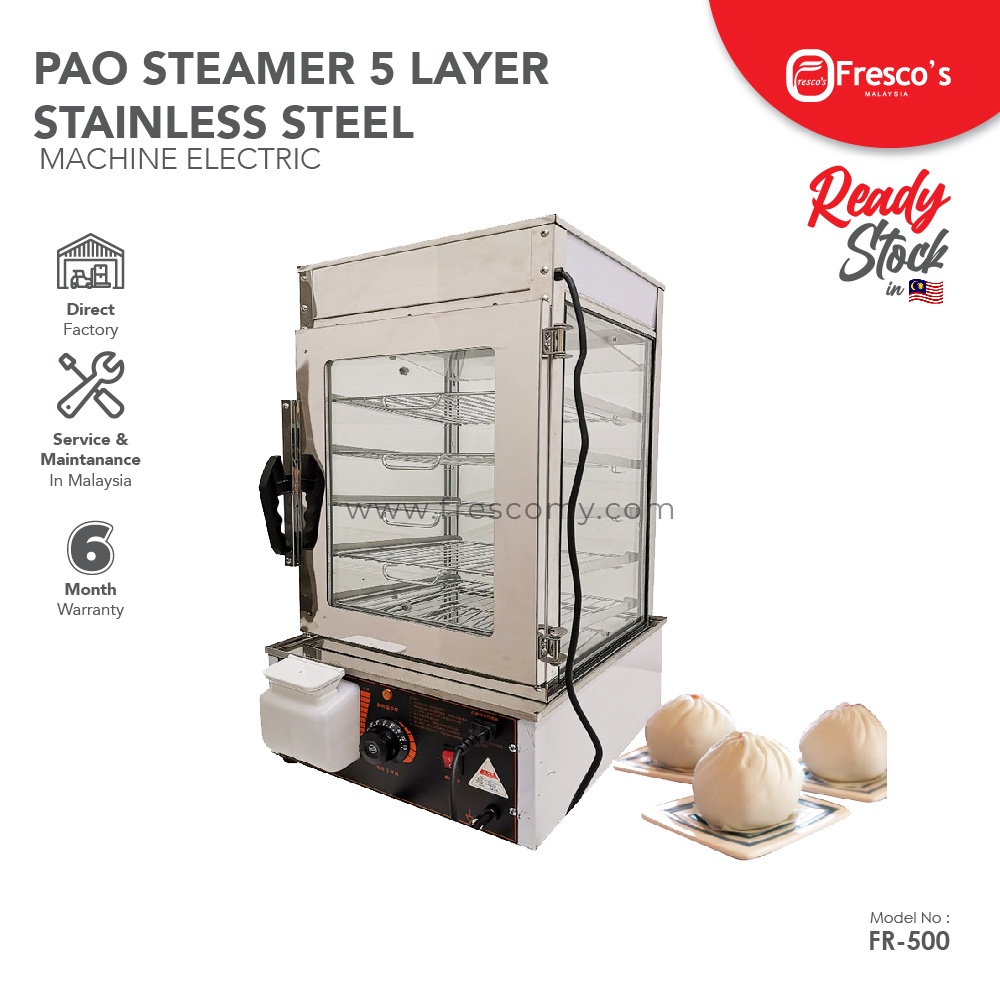 Pao Steamer 5 Layer Stainless Steel Fresco Dim Sum Steamer 1200w ...