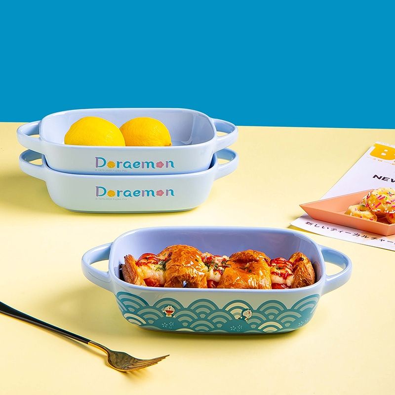 DORAEMON Ceramic Binaural Baking Pan 正品哆啦A梦小叮当陶瓷双耳烤盘 | Shopee Malaysia