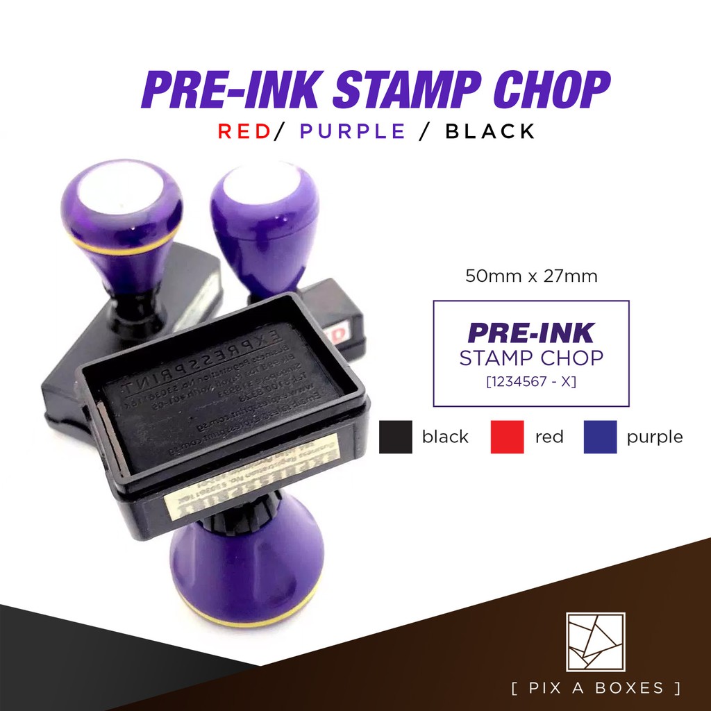 Pixaboxes Pre Ink Stamp Chop / Cop Setem / Adjustable (RECTANGLE ...