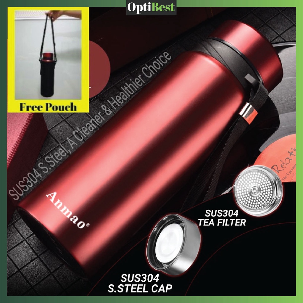 OPTIBEST 304 Stainless Steel Hot Cold Thermos Flask Bottle Vacuum ...
