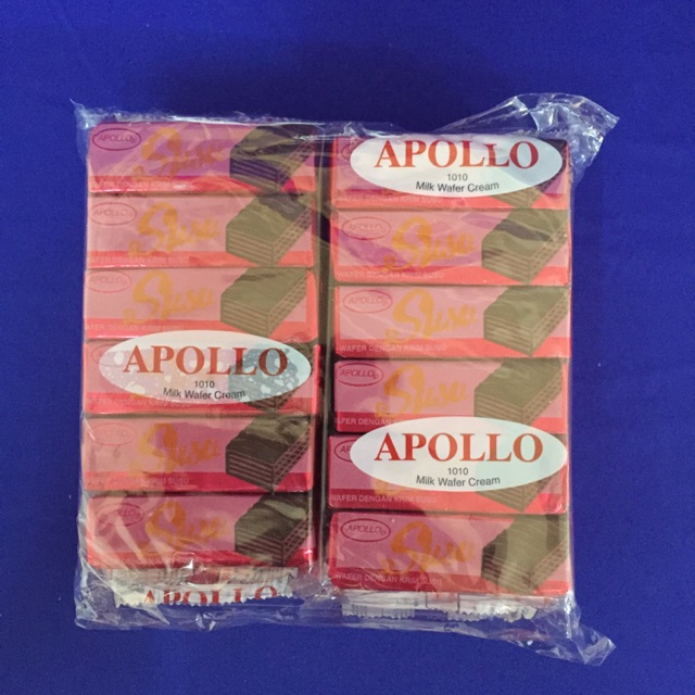 Apollo Wafer Cream Milk Flavour 12g x 48pcs Childhood Snack Jajan Zaman ...