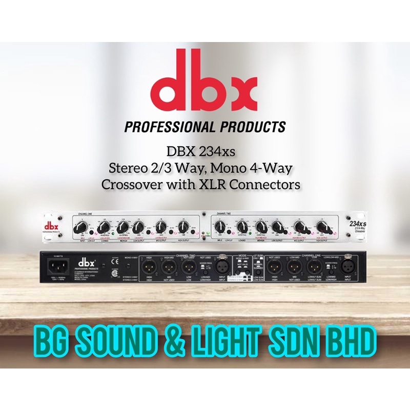 DBX234XS Stereo 2/3 Way, Mono 4-Way Crossover with XLR Connectors | Shopee Malaysia