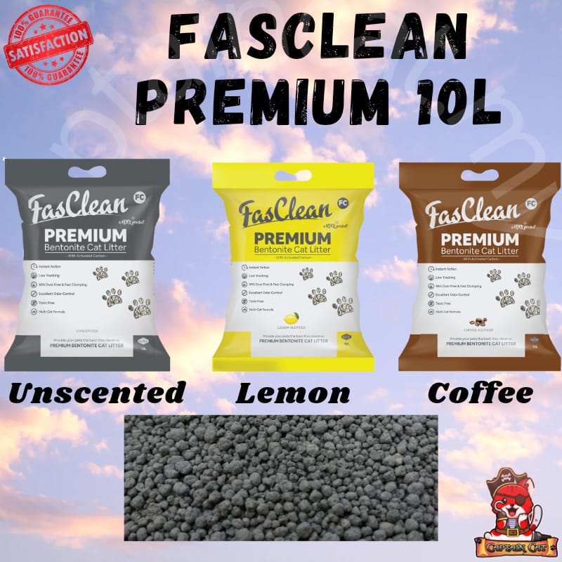 10L FasClean Charcoal with Activated Carbon Cat Litter / Premium ...