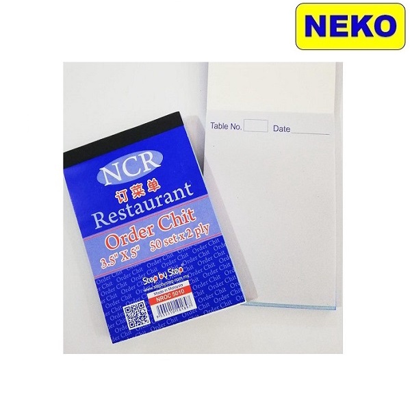 3.5" x 5" NCR Restaurant Order Chit Book 50set x 2ply ( 10book/pack ...