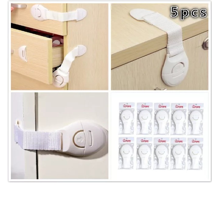 5pcs Pengunci Laci Loker Almari Peti Ais Baby Drawer Lock for Kids ...