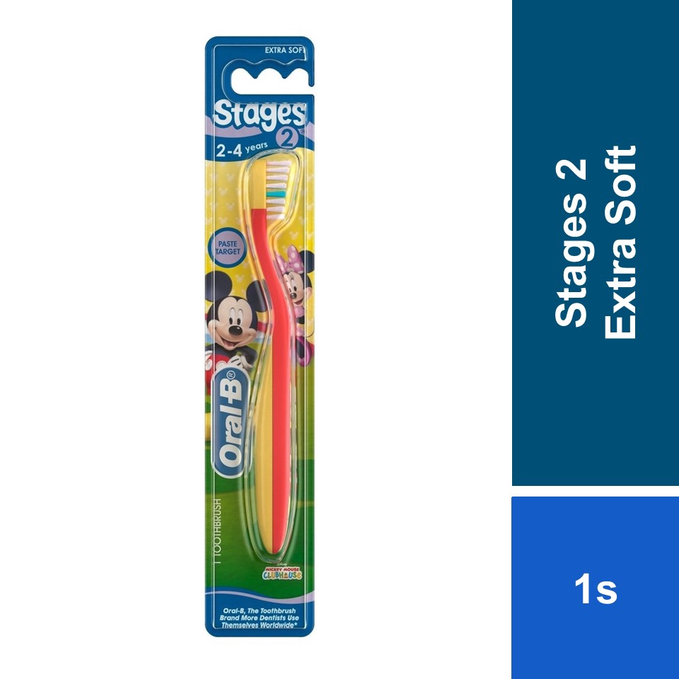Oral-B Stages 2 2-4 Years Old Mickey & Minnie Mouse Toothbrush - Extra ...