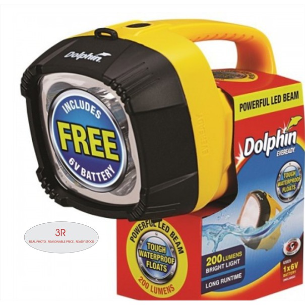 100% ORIGINAL Eveready Dolphin torch light 6V 200 LUMENS Waterproof ...
