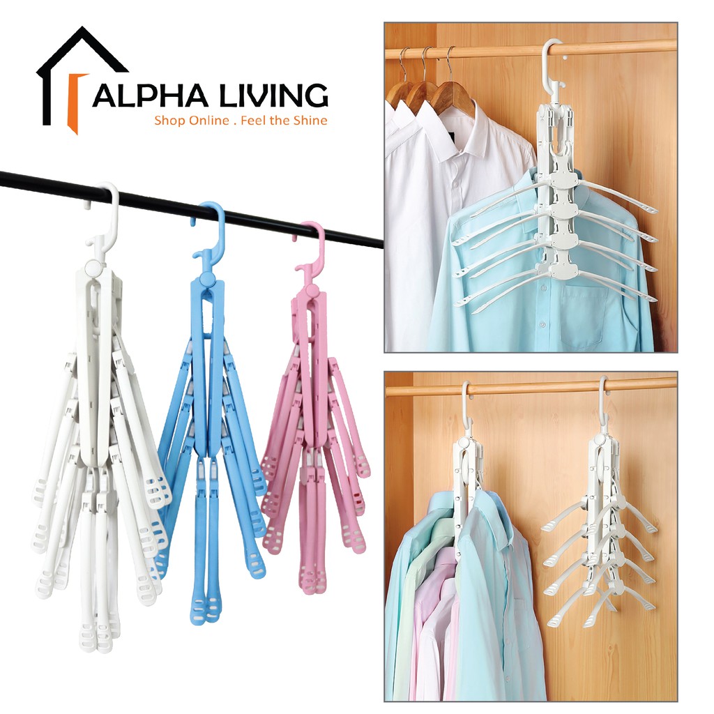 READY STOCK Multifunctional Clothes Hanger Magic Hanger Retractable ...