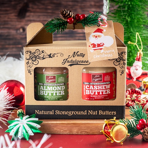 Nutty Indulgence CHRISTMAS EDITION Nut Butter Gift Set (2 x 320gm Tubs ...