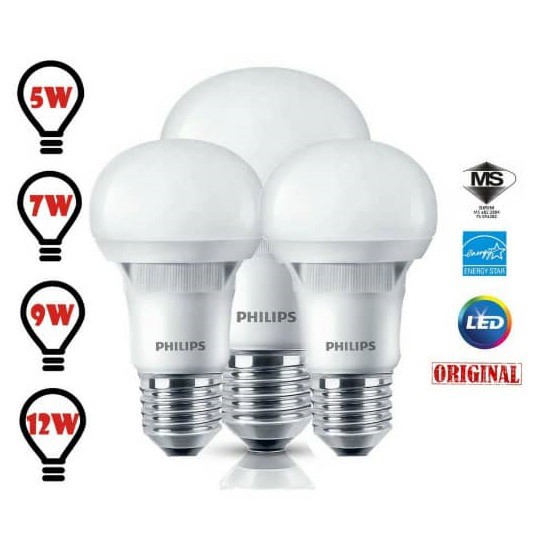 PHILIPS ESSENTIAL LED BULB ( 5W, 7W, 9W DAYLIGHT / WARM WHITE ) | Shopee Malaysia