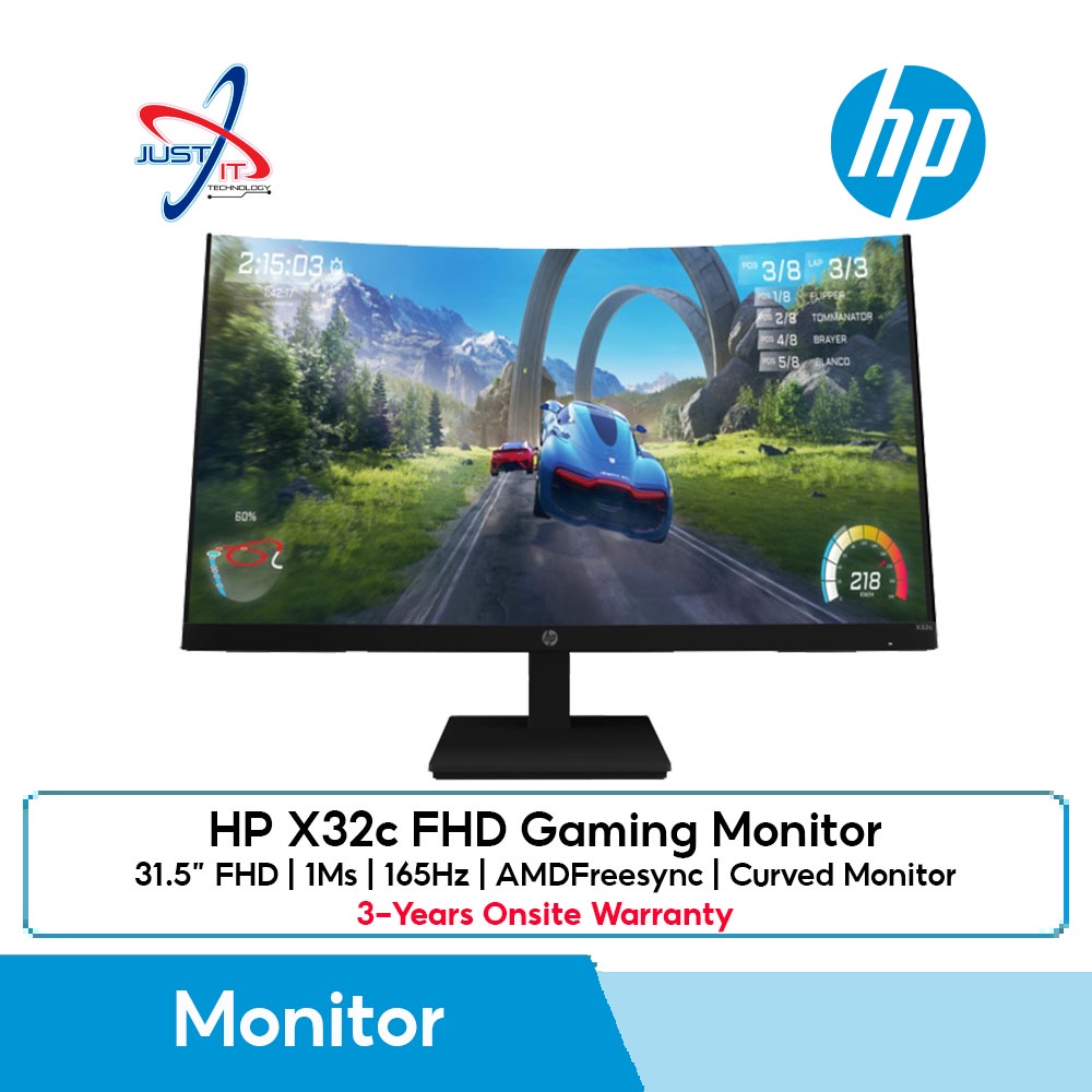 HP X32C 31.5" FHD 1Ms 165HS FREESYNC CURVE GAMING MONITOR | Shopee Malaysia