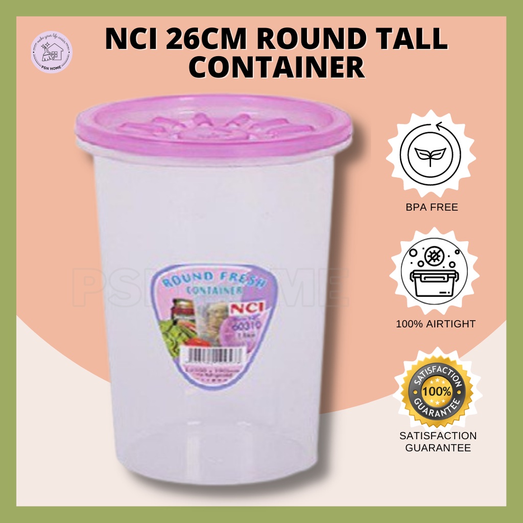(NCI) Plastic Round Tall Container Bekas Plastik Fresh container / Food ...
