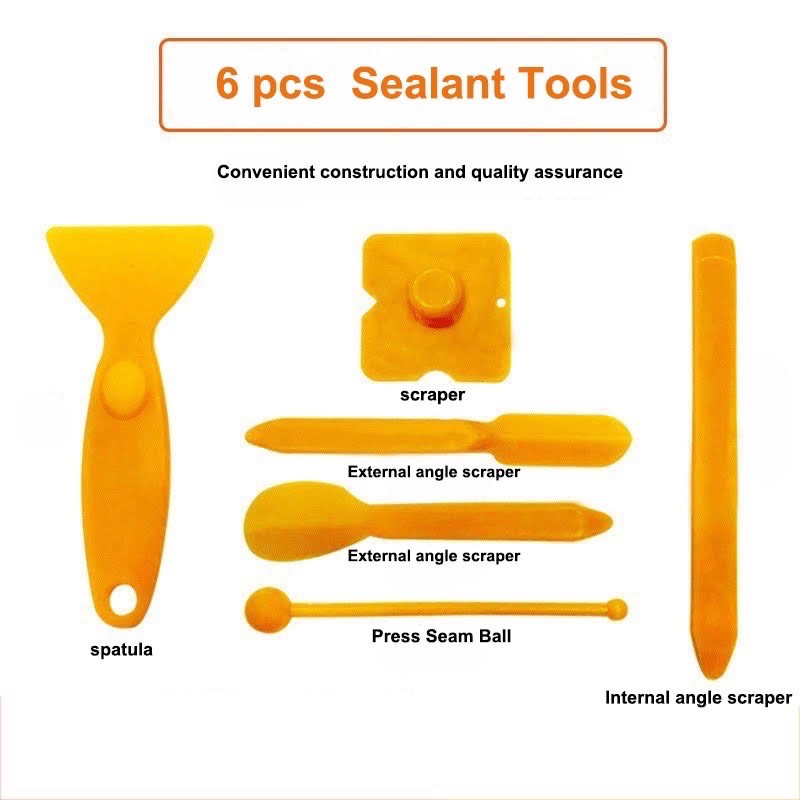 🔧6 Pieces Sealant Tools Caulking Tool Kit Silicone Tool(Yellow ...