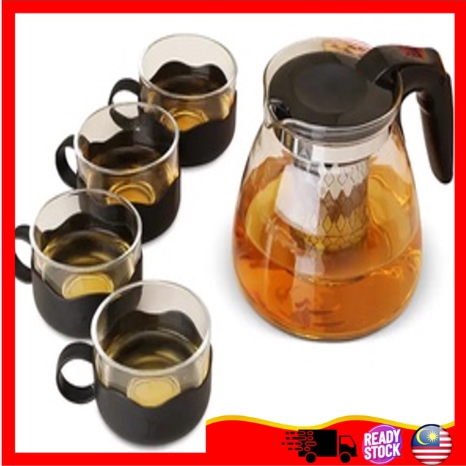 Glass Pyrex Teapot Thermos Bottle Removable 304 Stainless Steel Filter ...