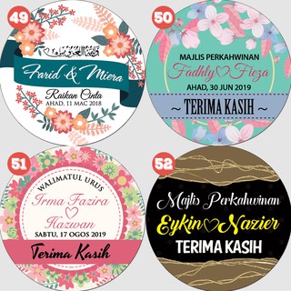 STICKER KAHWIN DOORGIFT LABEL STIKER MURAH 4CM 100pcs | Shopee Malaysia