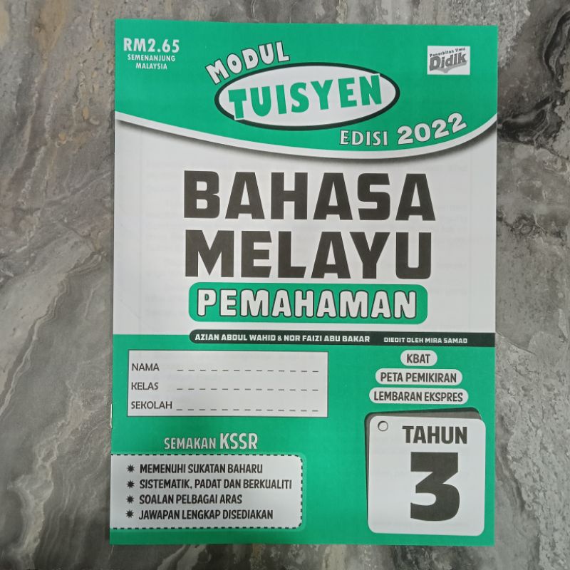 MODUL TUISYEN BAHASA MELAYU PEMAHAMAN TAHUN 3(EDISI 2022) | Shopee Malaysia MODUL TUISYEN BAHASA MELAYU PEMAHAMAN TAHUN 3(EDISI 2022) | Shopee Malaysia