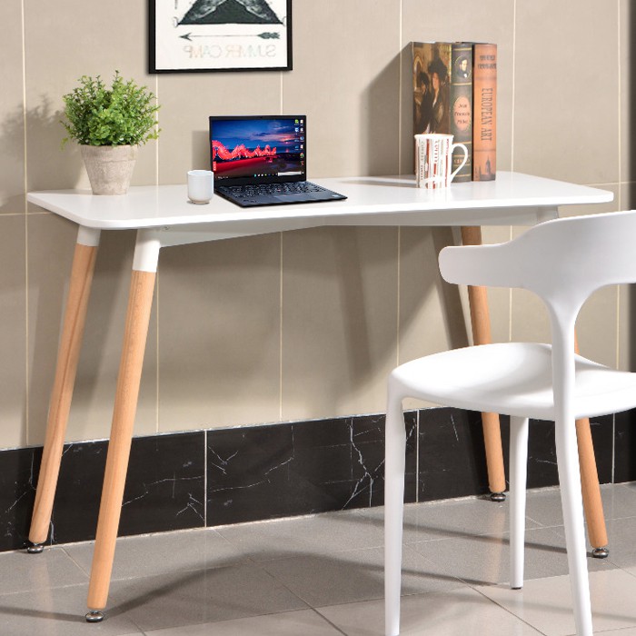 Simple Modern Wooden Study Table with Matching white chair. Comfortable ...