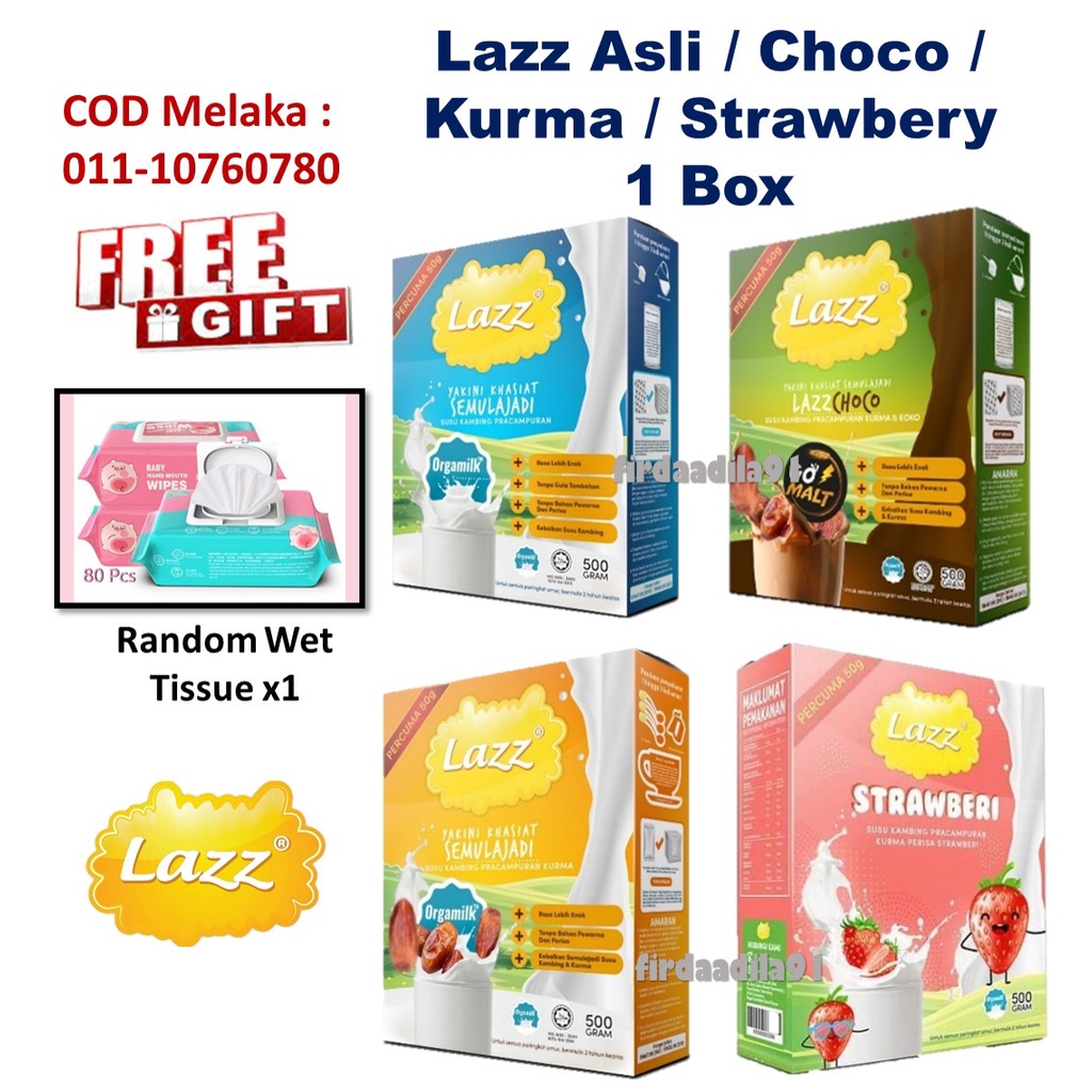 [COD Melaka] Lazz Susu Kambing Asli / Choco / Kurma / Strawberi Free ...