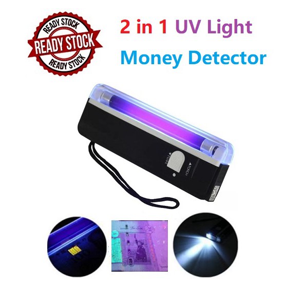 (LOCAL READY STOCK) 2 IN 1 UV Light torch Lamp Handheld Portable Fake ...