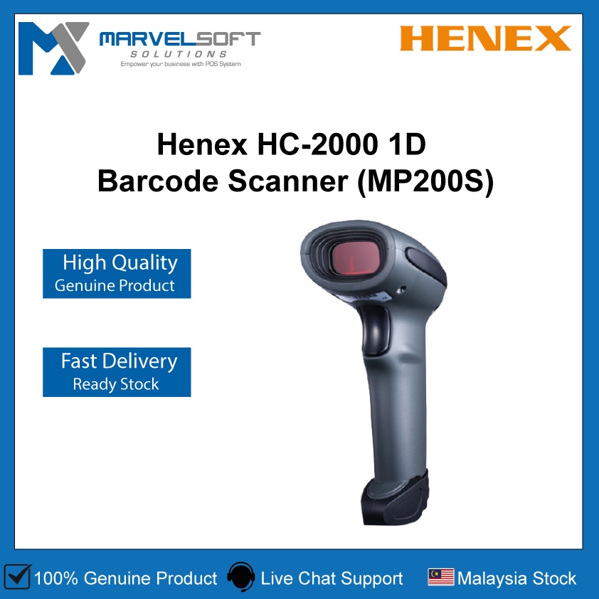 BEST SELLING! Henex HC-2000 1D Laser Barcode Scanner (MP200S) | Shopee ...