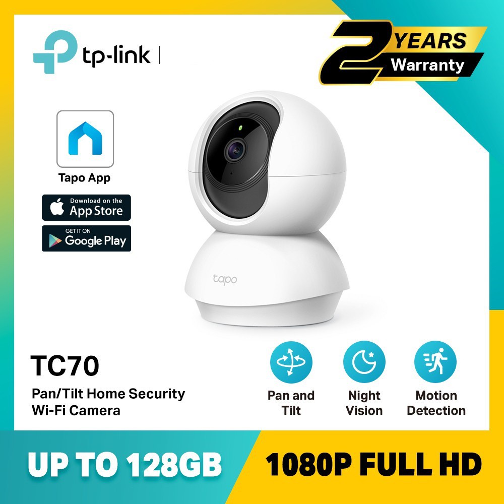 TP-Link Tapo TC70 1080P Full HD Pan/Tilt Wireless Wifi Home Security IP ...