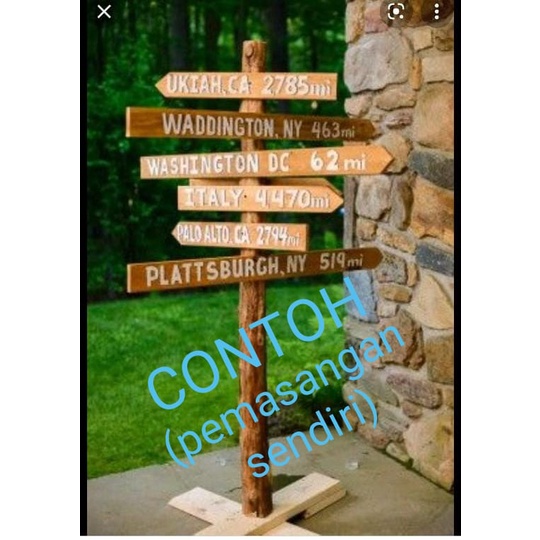 Kayu Penanda Arah Deco Dari Tiang Kayu Setinggi 5'. Kemasan Cat Kayu ...