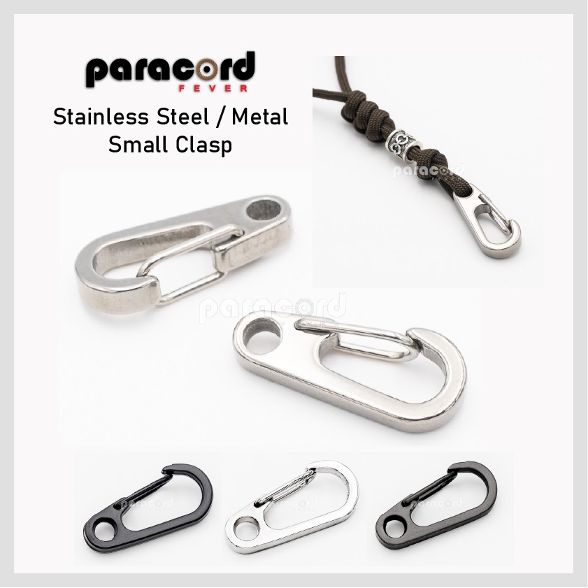 Small Stainless Steel / Metal Spring Clasp Clip with Hole for DIY ...