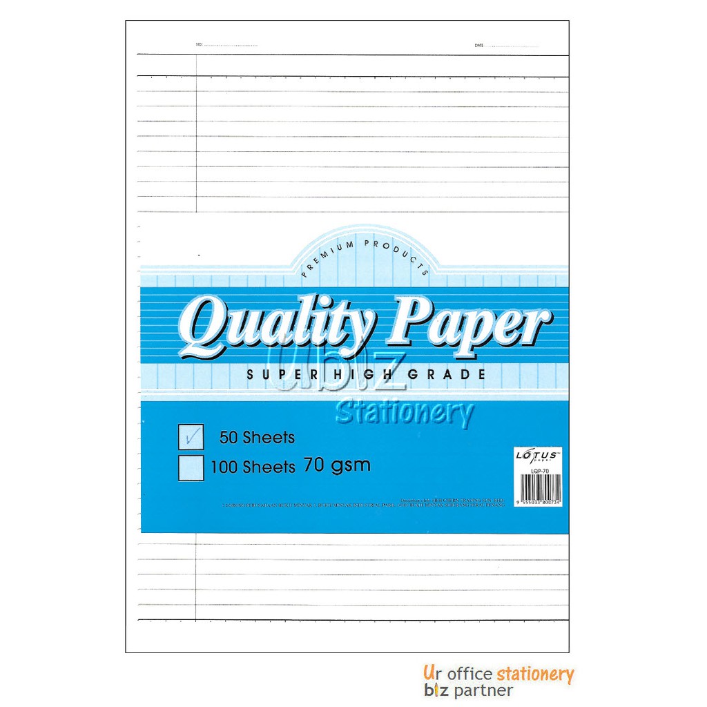Test Pad Test Sheet Exam Pad Foolscap Paper A4 70gsm 50 Sheets / Pad ...