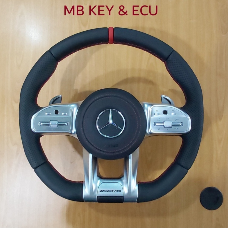 MERCEDES AMG STEERING WHEEL WITH RED STICHES C117 W176 W204 W205 W207 ...