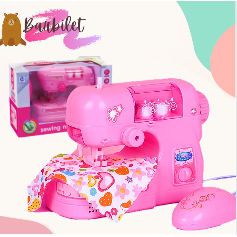Simulation Sewing Machine Mainan Jahitan knitting machine for Girls ...