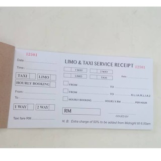 Taxi Receipt /Teksi Resit / MYTAXI / LIMO | Shopee Malaysia