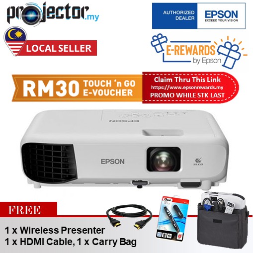 Epson eb-e10 xga 3600 lumens 3lcd projector, hdmi cable, wireless ... Epson eb-e10 xga 3600 lumens 3lcd projector, hdmi cable, wireless ...