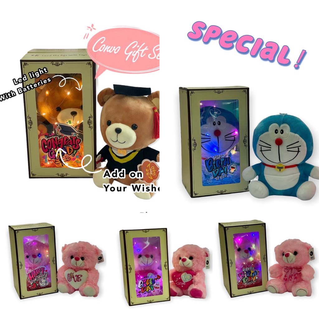 [READY STOCK] Convo gratuation|Doraemon|Bear 24cm special gift set with ...