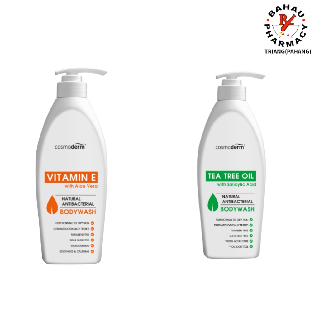 COSMODERM - TEA TREE OIL / VITAMIN E BODY WASH 500ML | Shopee Malaysia