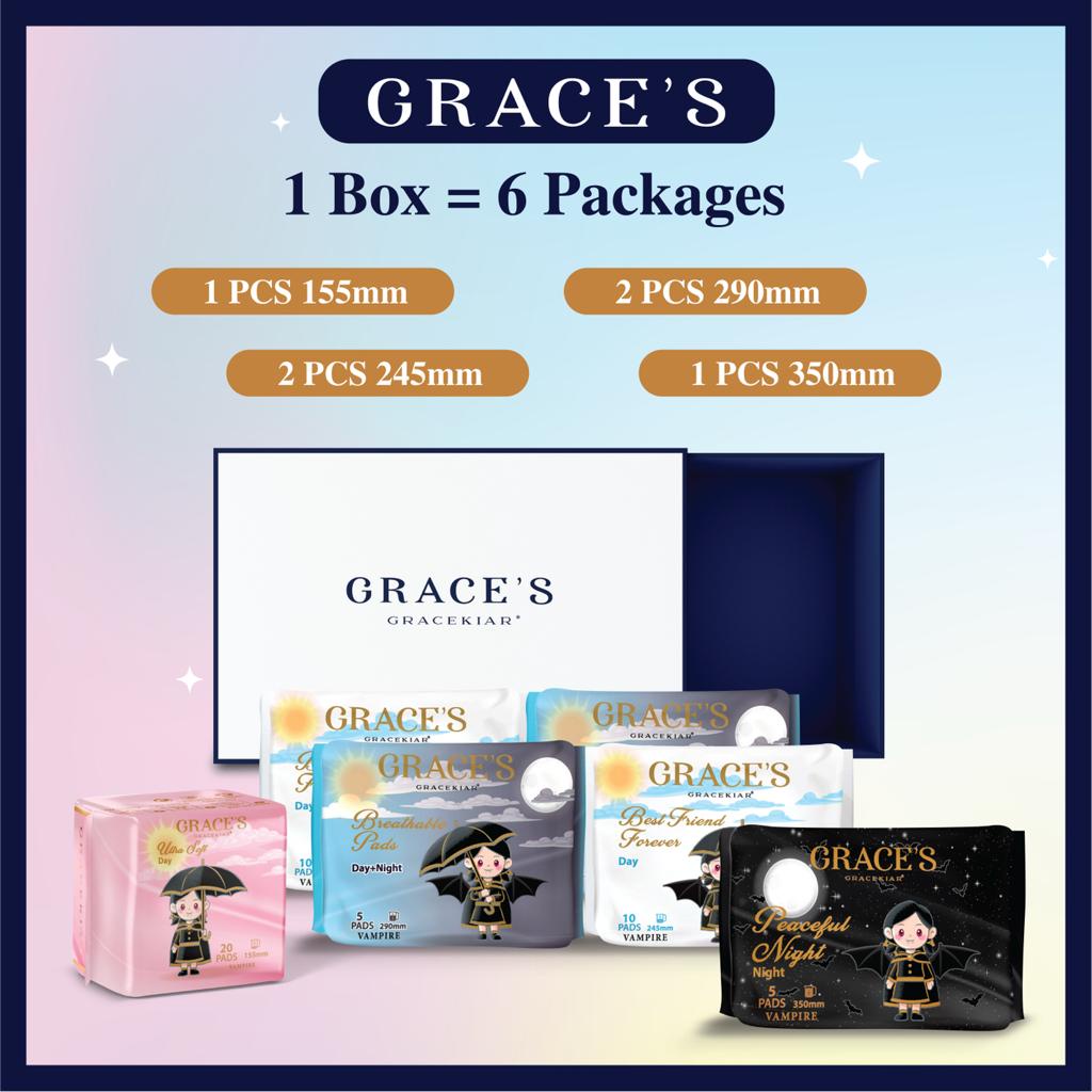 【Boxes Package】 Grace's Graphene sanitary pad (55 pcs/box) | Shopee Malaysia