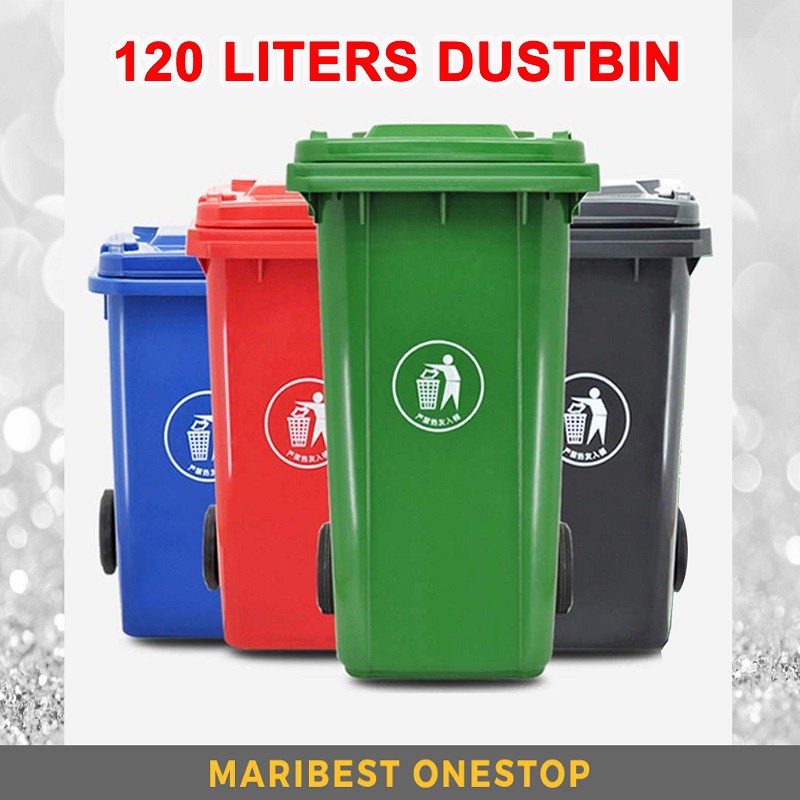 tong sampah 120 Liters Large 120L Dustbin Trash Can Garbage Bin Recycle ...
