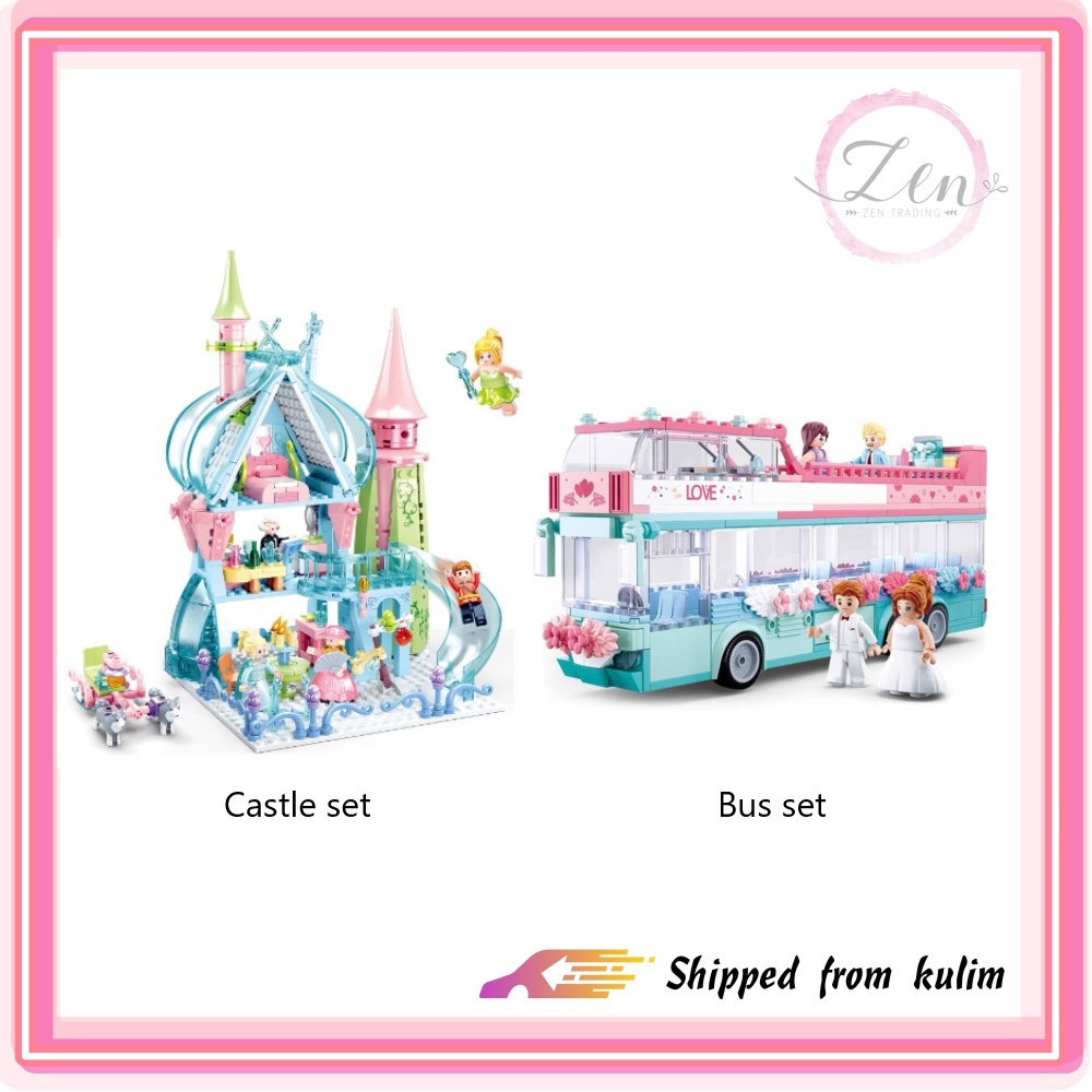 Bus Castle for Kids Lego Blocks Castle Christmas Gift Children Birthday ...