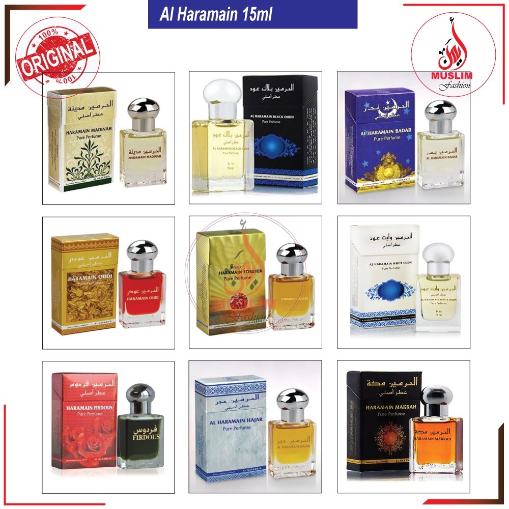 AL Haramain 15ml Mix Madinah Badar Dahab Hajar Oudi White Oud Black Oudh | Shopee Malaysia