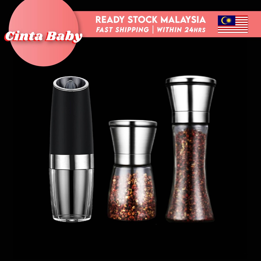 Auto Pepper Salt Grinder~Gravity Electric w LED/ Manual 304Stainless ...