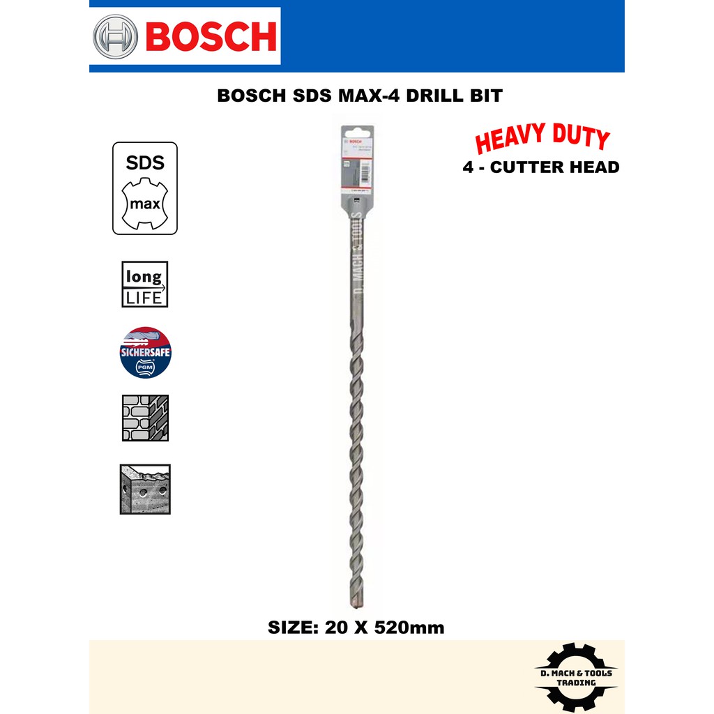 BOSCH SDS Max Drill Bit For Concrete Masonry Wall | Shopee Malaysia