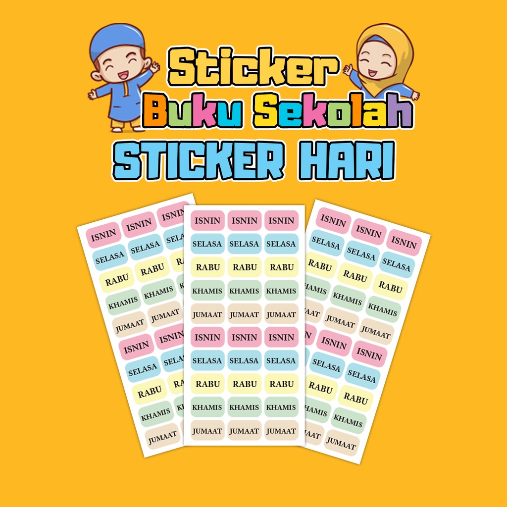 Sticker Buku Sekolah : Sticker Hari 30pcs | Shopee Malaysia
