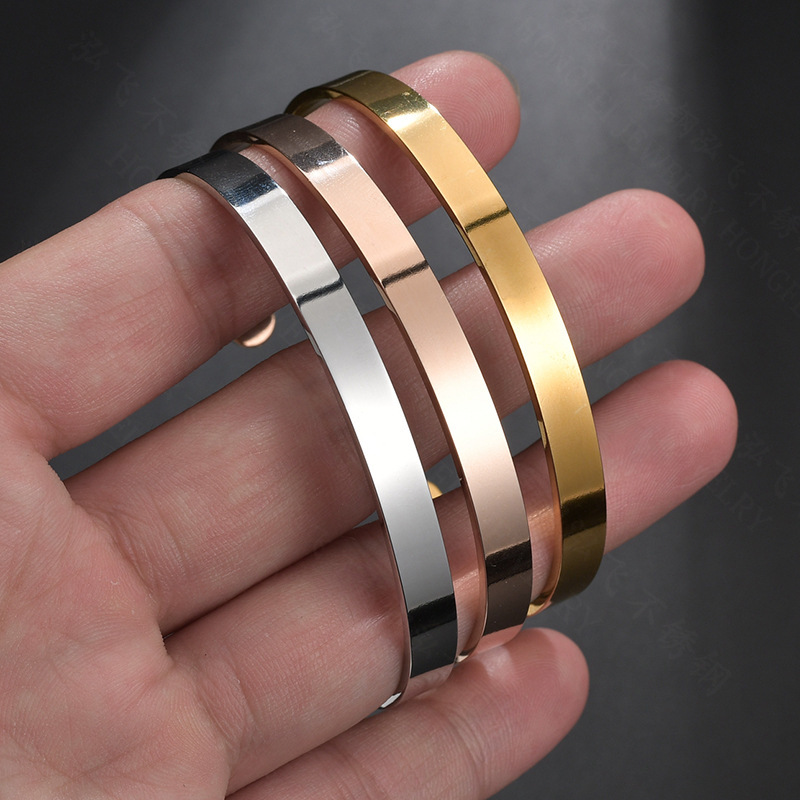 Brand new stainless steel C type bracelet,simple style titanium steel ...